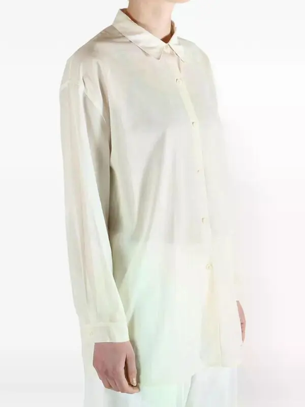 AMOMENTO Semi-sheer Long-sleeve Shirt