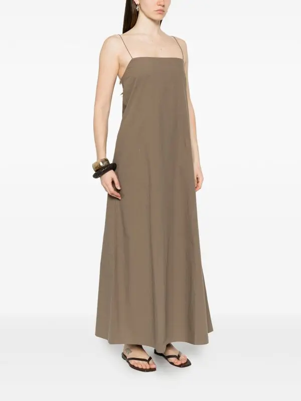 Matteau Cotton Square Neck Maxi Dress - Brown