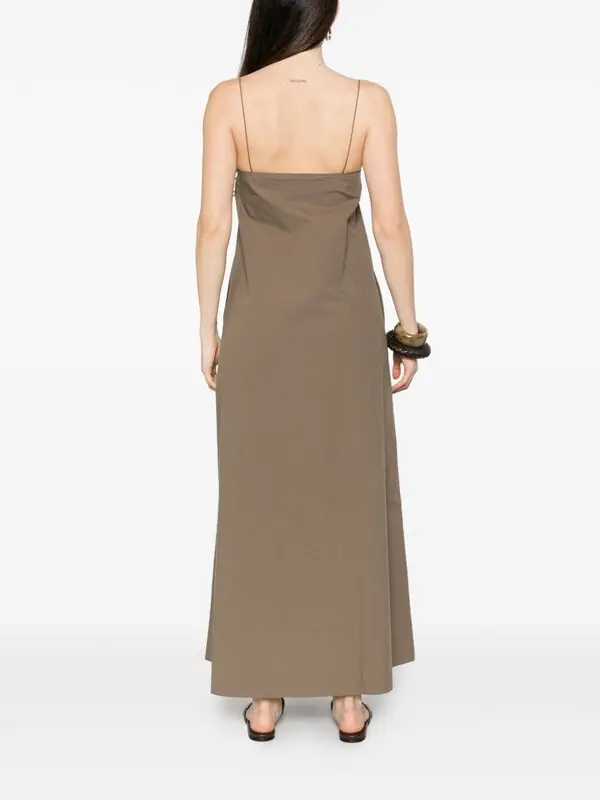 Matteau Cotton Square Neck Maxi Dress - Brown