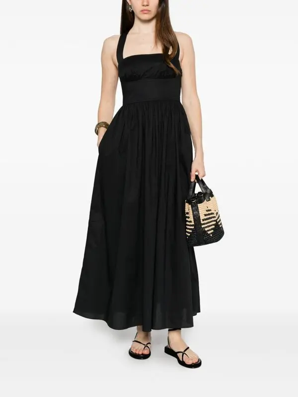 Matteau Sleeveless Square Neck Cotton Midi Dress