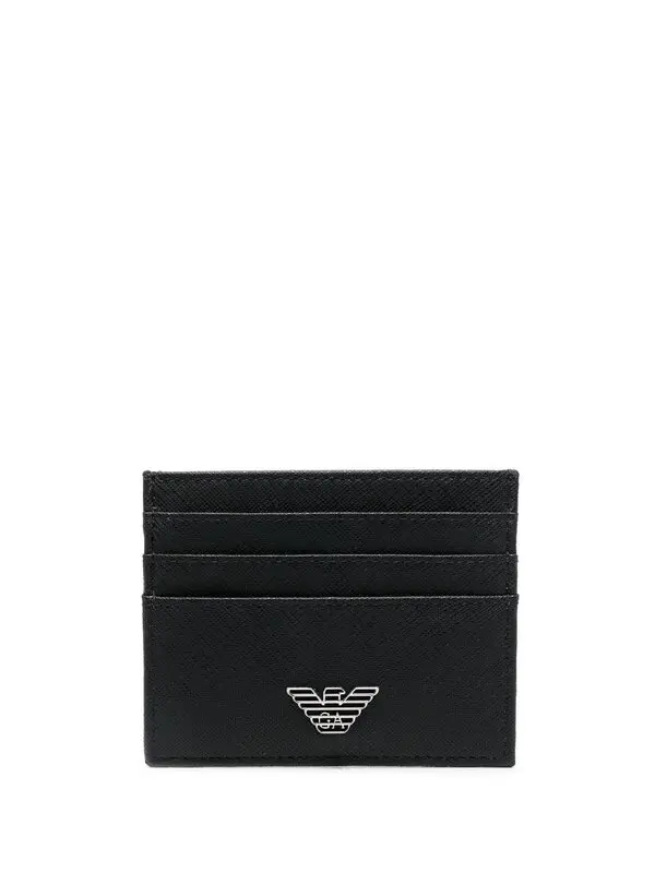 Emporio Armani Leather Card Case - Black