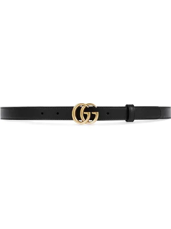 Gucci Gg Marmont Leather Belt - Black