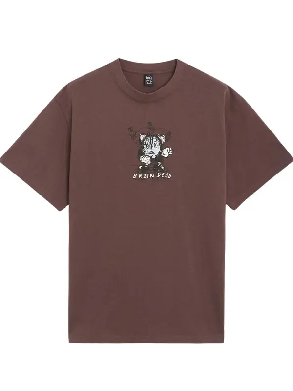 BRAIN DEAD Time Is Nigh T-shirt - Brown