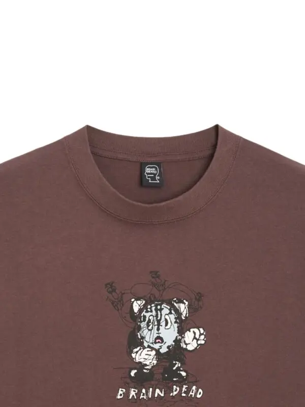 BRAIN DEAD Time Is Nigh T-shirt - Brown