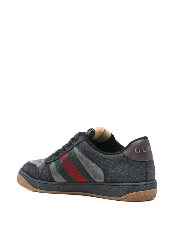 Gucci Screener Sneakers With Stripe Detail - Black