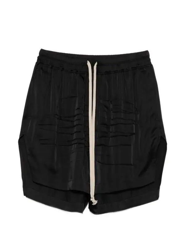 Rick Owens Drawstring Shorts With Ruched Detailing And Side Slits