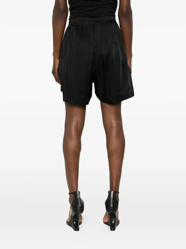 Rick Owens Drawstring Shorts With Ruched Detailing And Side Slits