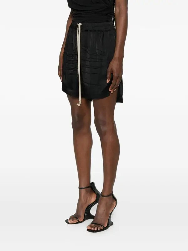 Rick Owens Drawstring Shorts With Ruched Detailing And Side Slits