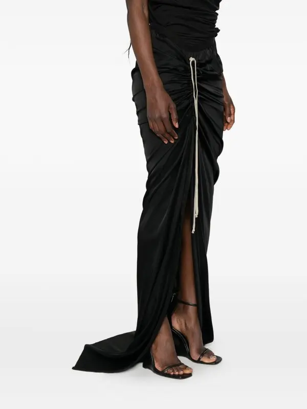 Rick Owens Asymmetric Draped Skirt - Black