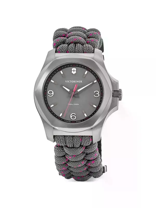 VICTORINOX I.n.o.x. V 37mm Watch With Paracord Strap - Grey