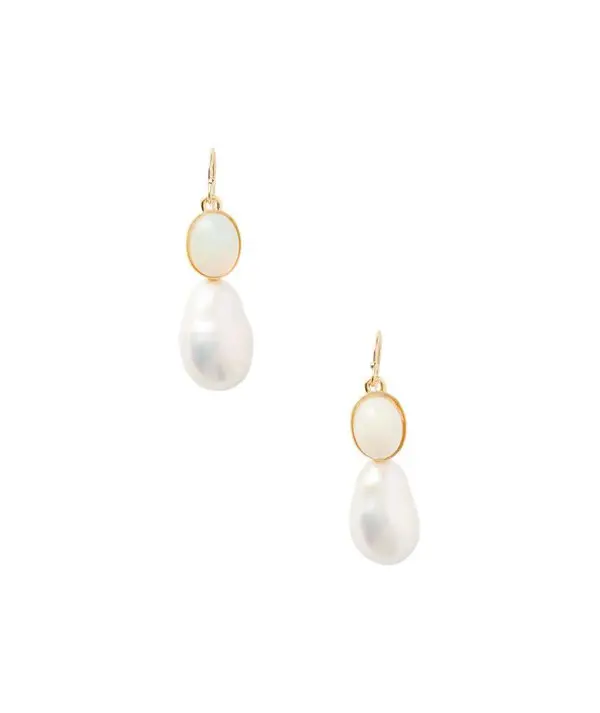 JENNIFER BEHR Tatum Iridescent Opal And Pearl Drop Earrings - Multi