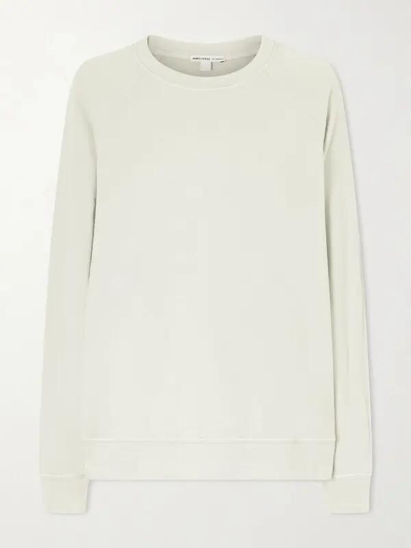 JAMES PERSE Supima Cotton-terry Crewneck Sweatshirt - Green