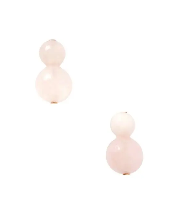 JENNIFER BEHR Cara Rose Quartz Double Ball Stud Earrings - Pink
