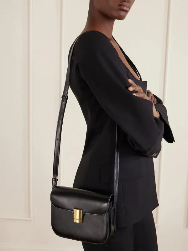 Calvin Klein Tilla Small Leather Shoulder Bag - Black