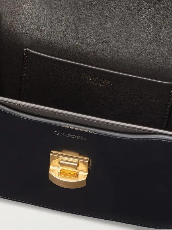 Calvin Klein Tilla Small Leather Shoulder Bag - Black