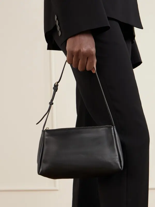 Calvin Klein Aurelis Leather Shoulder Bag - Black