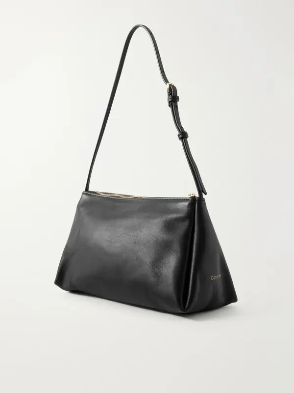 Calvin Klein Aurelis Leather Shoulder Bag - Black