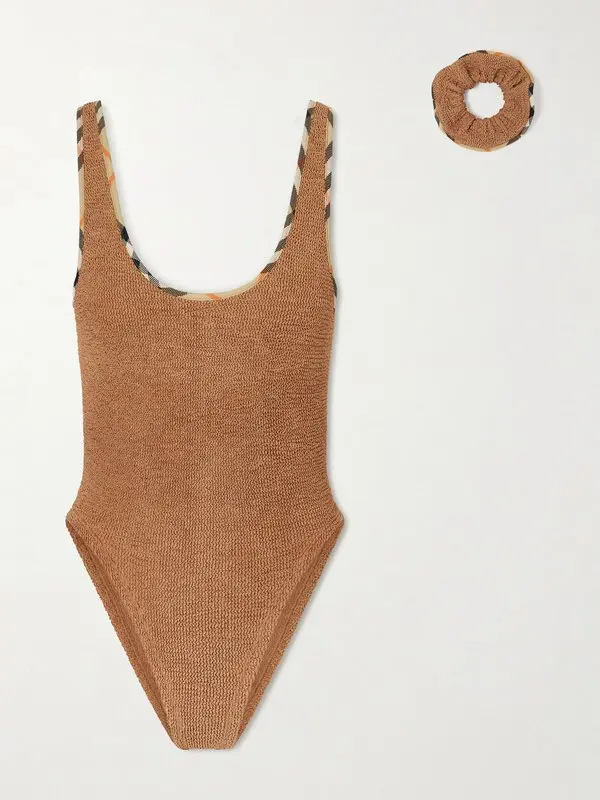 Burberry X Hunza G Original Crinkle Faye Swimsuit - Brown