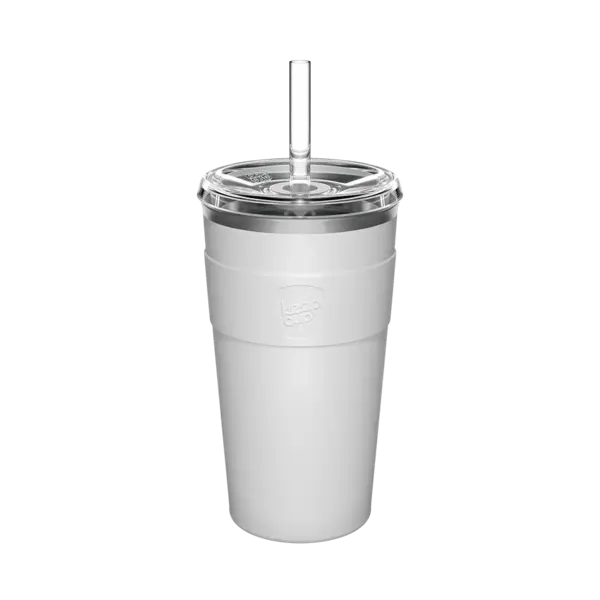 KEEPCUP Cold Cup Thermal With Straw Lid 16oz/454ml Stainless Steel Reusable Coffee Cup - White
