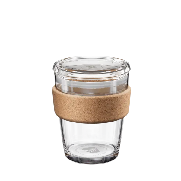 KEEPCUP Neutrals Brew Cork Quicksip 12oz/340ml Reusable Glass Coffee Cup - Brown