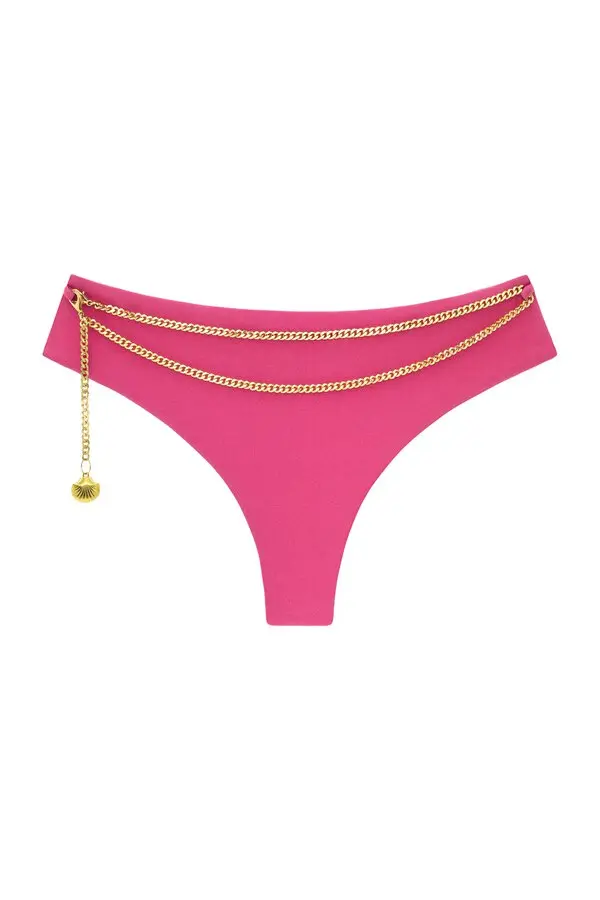 ADRIANA PAPPAS DESIGNS Riviera Chain Bikini Bottoms - Pink