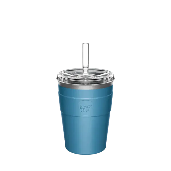 KEEPCUP Cold Cup Thermal With Straw Lid 12oz/340ml Stainless Steel Reusable Coffee Cup Kingfisher - Blue