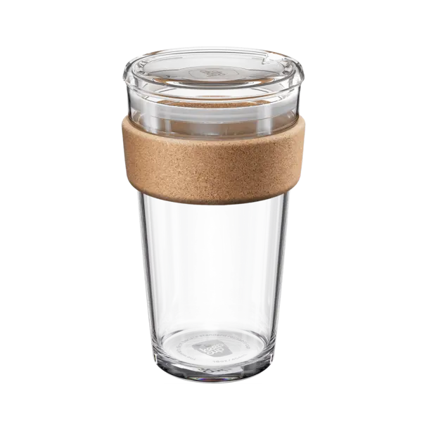 KEEPCUP Neutrals Brew Cork Quicksip 16oz/454ml Reusable Glass Coffee Cup - Brown