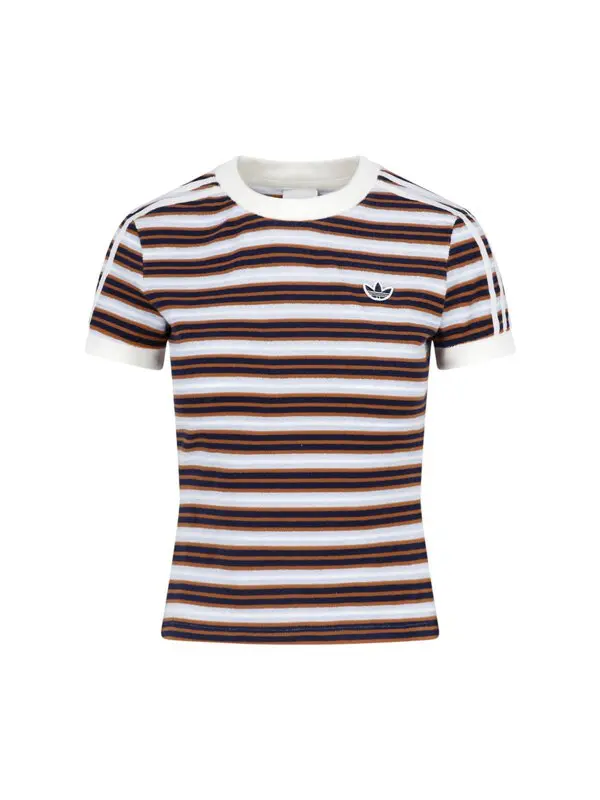 Adidas Summer Glow" Striped Cotton T-shirt - Multi