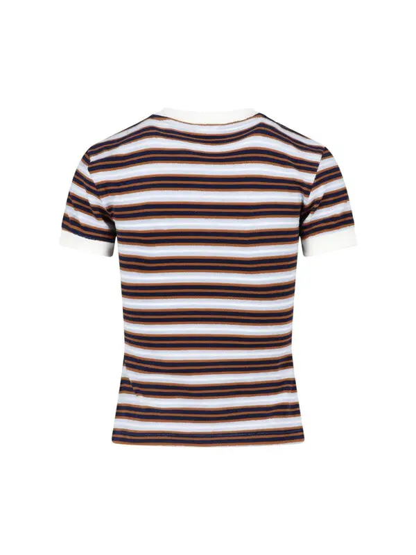 Adidas Summer Glow" Striped Cotton T-shirt - Multi