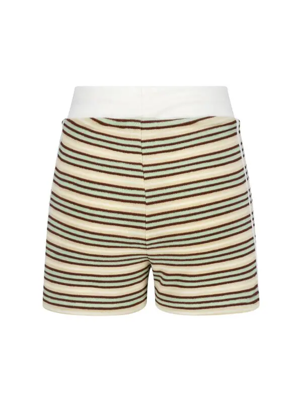 Adidas Summer Glow" Striped Cotton Terry Sweatshorts - Multi