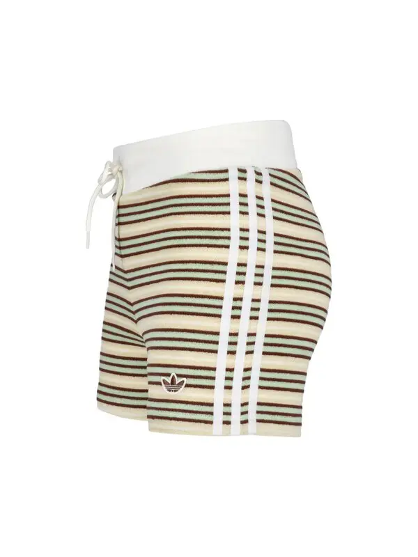 Adidas Summer Glow" Striped Cotton Terry Sweatshorts - Multi