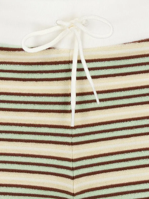 Adidas Summer Glow" Striped Cotton Terry Sweatshorts - Multi