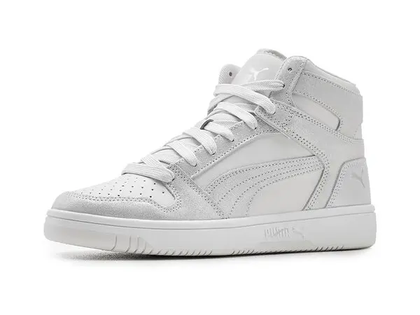 PUMA Rebound Layup Mid Top Lace Up Sneakers - Silver