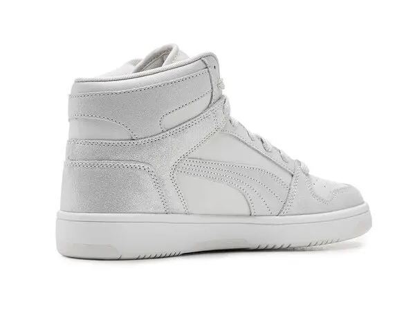 PUMA Rebound Layup Mid Top Lace Up Sneakers - Silver
