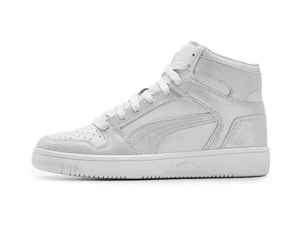 PUMA Rebound Layup Mid Top Lace Up Sneakers - Silver