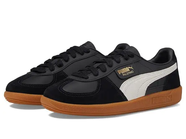 PUMA Palermo Leather Lace-up Sneakers - Black