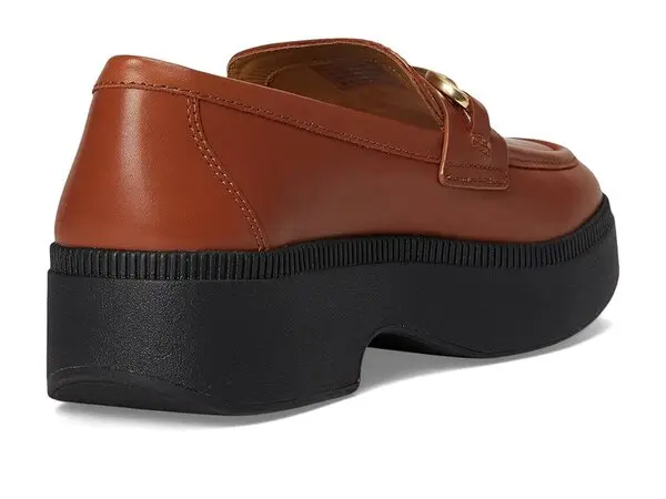 Fitflop F-luma Chunky-snaffle Leather Demi-wedge Loafers - Tan