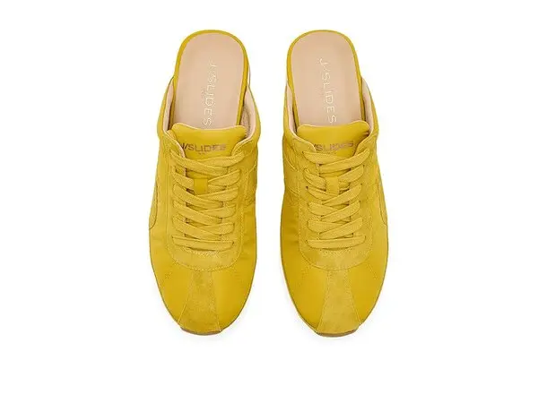 J/SLIDES NYC Pandora Flat Mule Shoes - Yellow