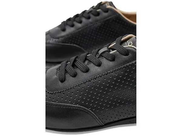 J/SLIDES NYC Mary Perforated Leather Lace-up Sneakers - Black
