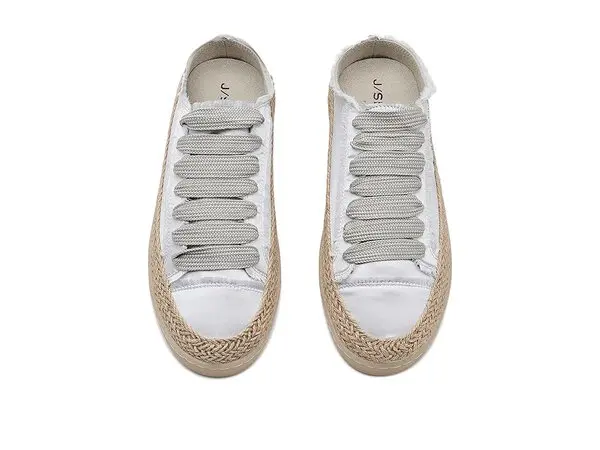 J/SLIDES NYC Henlen Satin Sneakers With Lucite Bottom - White
