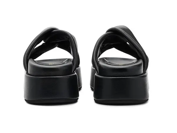 J/SLIDES NYC Yvette Platform Sandals With Knot Detailing - Black