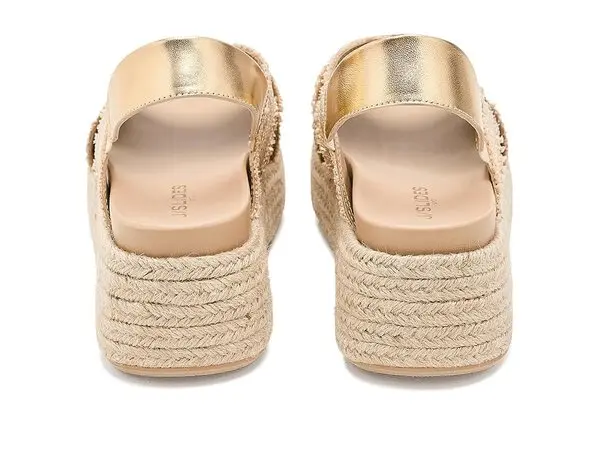 J/SLIDES NYC Berlin Platform Espadrille Sandals - Gold