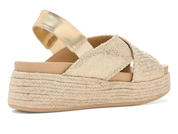 J/SLIDES NYC Berlin Platform Espadrille Sandals - Gold
