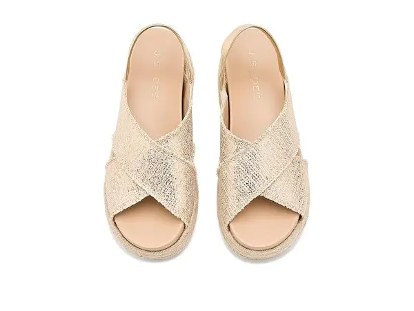 J/SLIDES NYC Berlin Platform Espadrille Sandals - Gold
