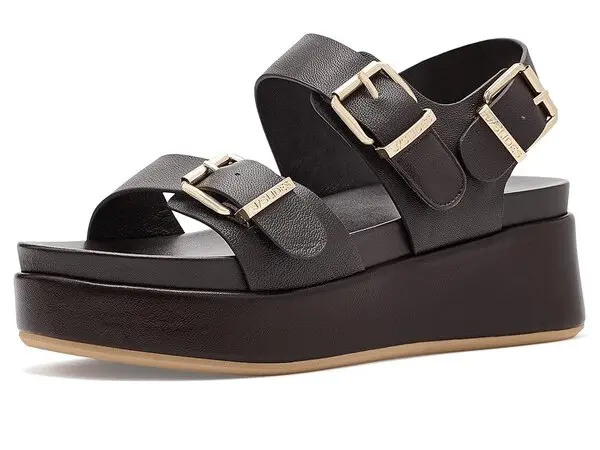 J/SLIDES NYC Brooke Dress Sandals With Metal Buckles - Brown