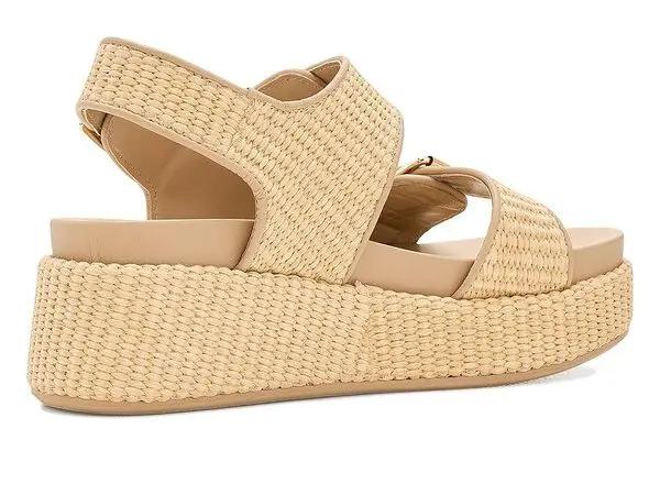 J/SLIDES NYC Brooke Platform Wedge Sandals With Buckle Detailing - Gray