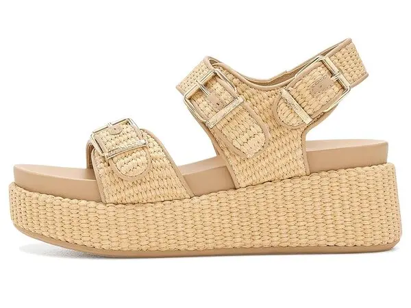 J/SLIDES NYC Brooke Platform Wedge Sandals With Buckle Detailing - Gray