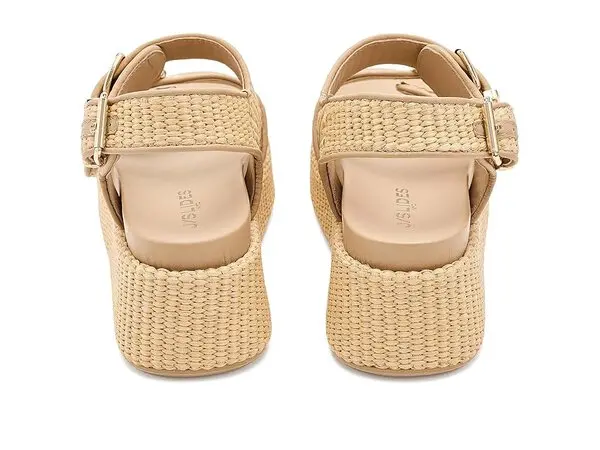 J/SLIDES NYC Brooke Platform Wedge Sandals With Buckle Detailing - Gray