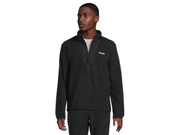 Columbia Half Zip Fleece Jacket With Zippered Pockets - Black