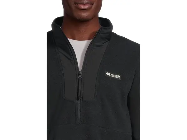 Columbia Half Zip Fleece Jacket With Zippered Pockets - Black